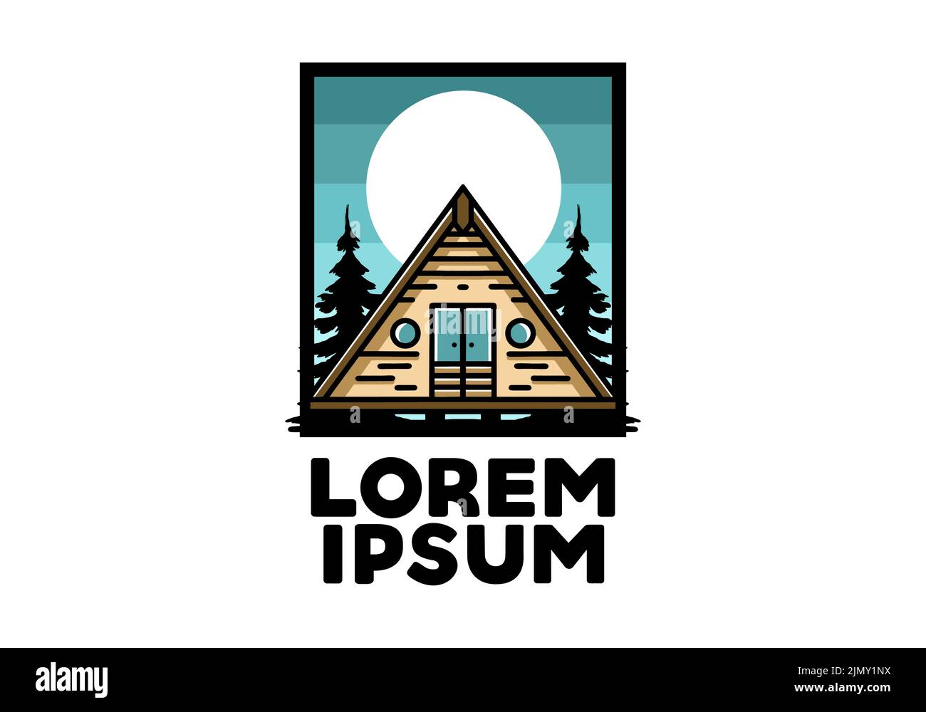 Illustration design of a triangle wood cabin Stock Vector Image & Art ...