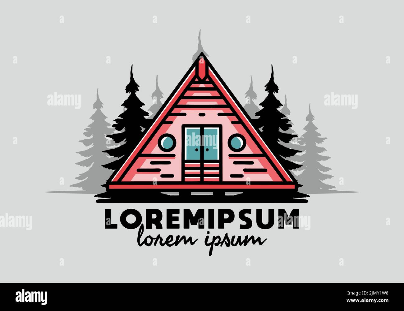 Illustration design of a triangle wood cabin Stock Vector Image & Art ...