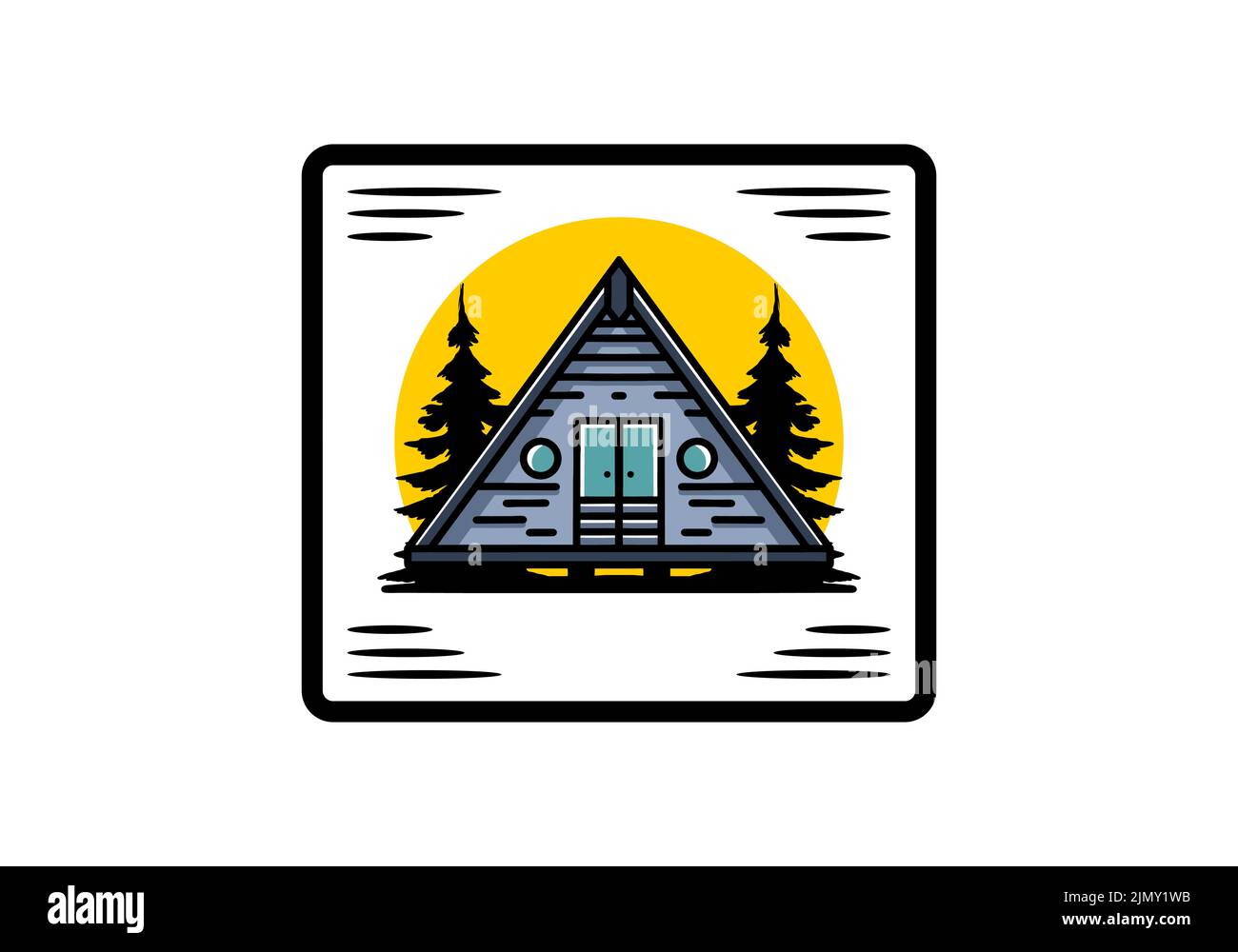 Illustration design of a triangle wood cabin Stock Vector Image & Art ...