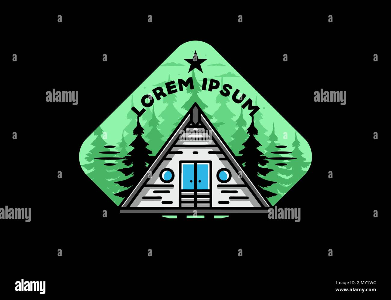 Illustration design of a triangle wood cabin Stock Vector Image & Art ...