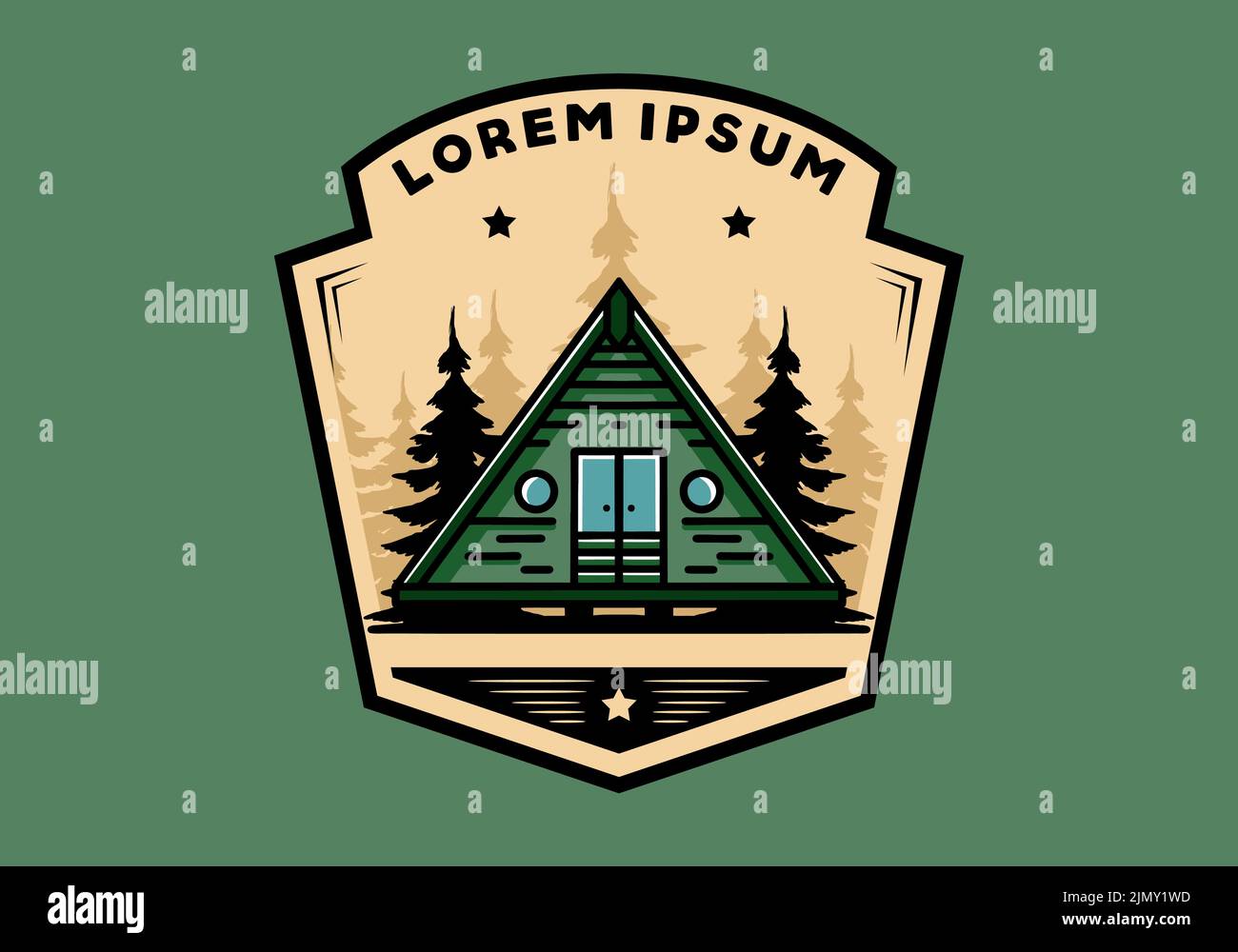 Illustration design of a triangle wood cabin Stock Vector Image & Art ...