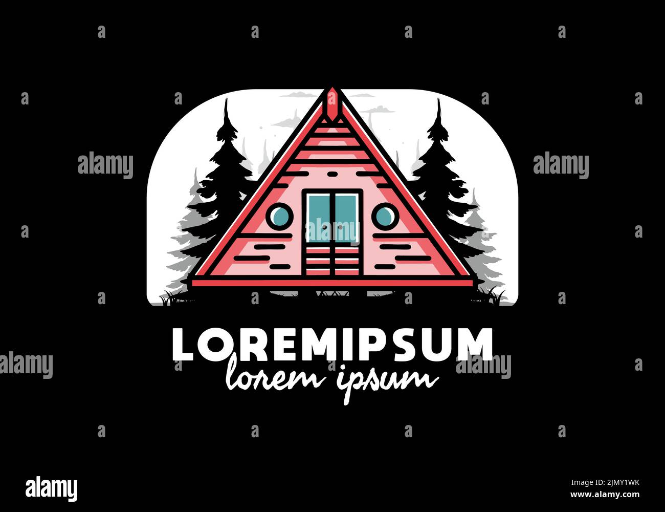Illustration design of a triangle wood cabin Stock Vector Image & Art ...