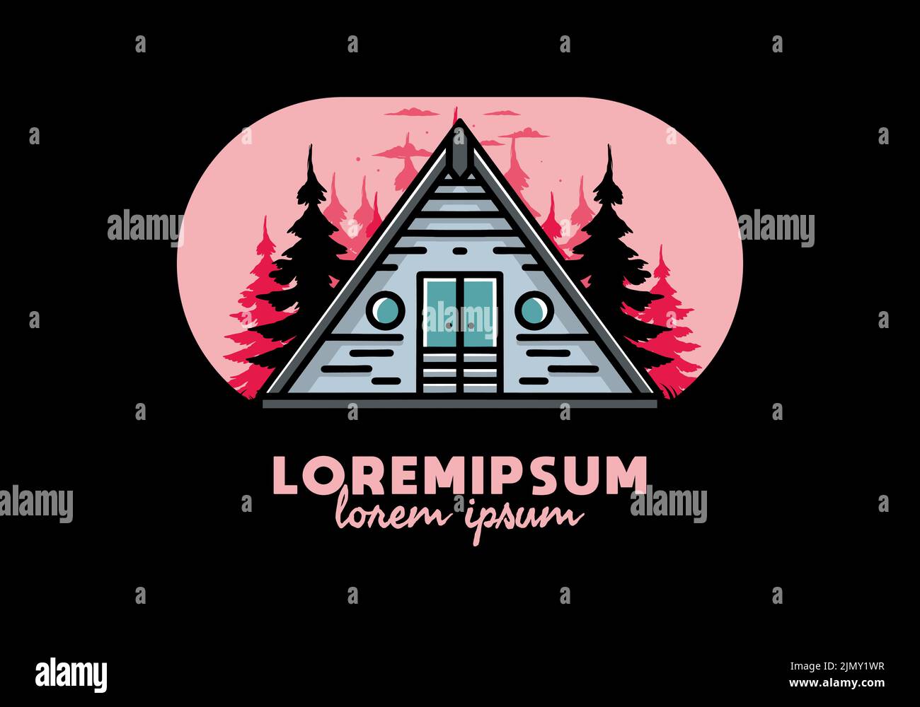 Illustration design of a triangle wood cabin Stock Vector Image & Art ...