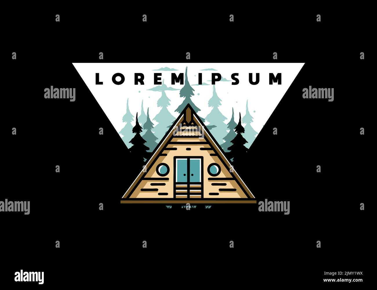 Illustration design of a triangle wood cabin Stock Vector Image & Art ...