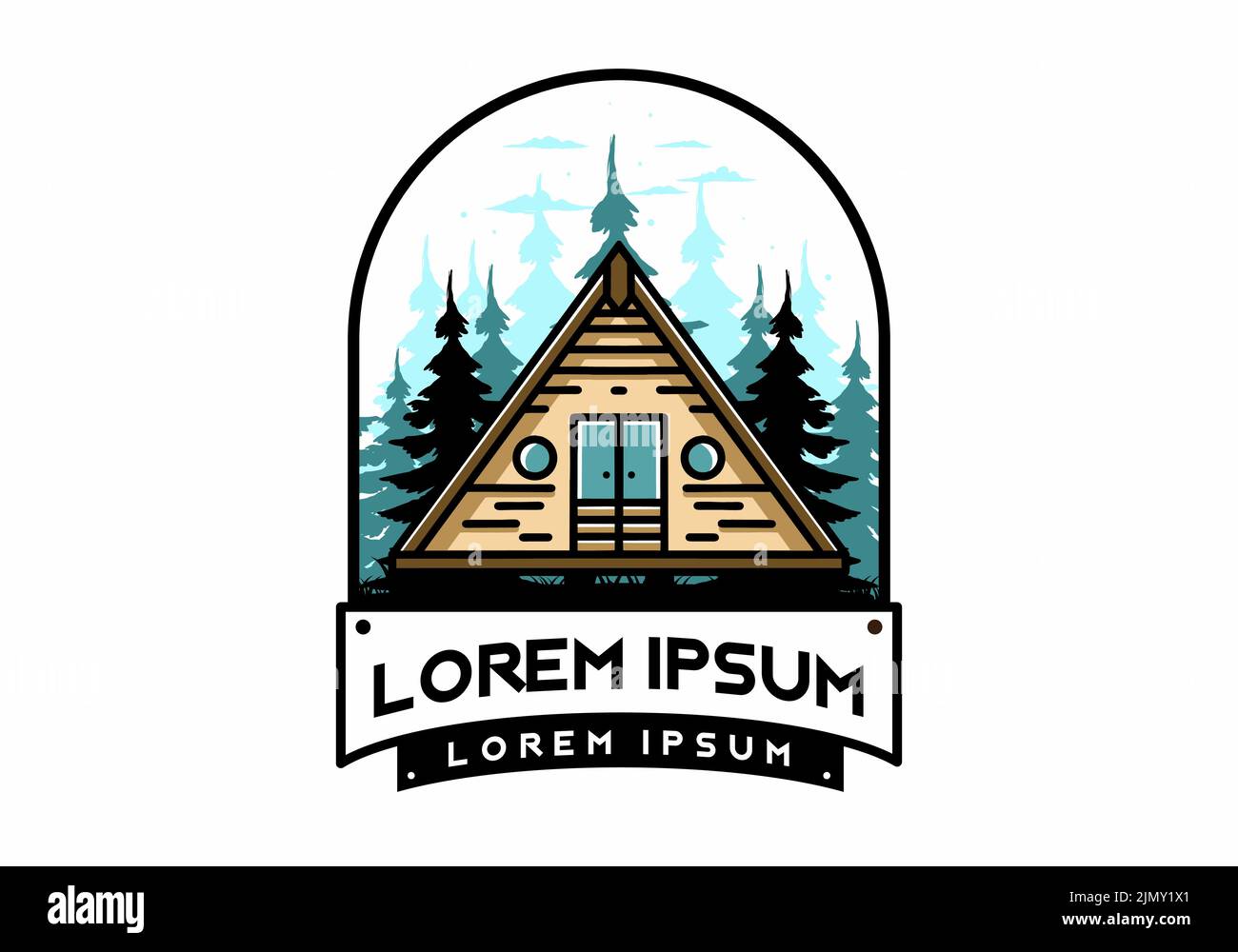 Illustration design of a triangle wood cabin Stock Vector Image & Art ...