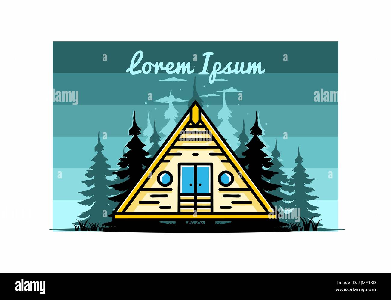 Illustration design of a triangle wood cabin Stock Vector Image & Art ...