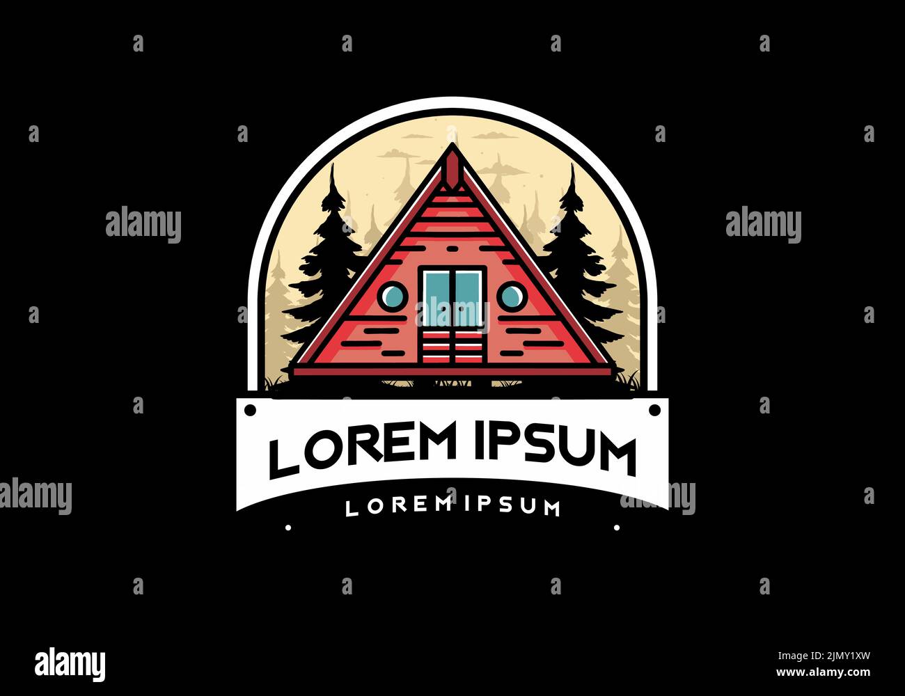 Illustration design of a triangle wood cabin Stock Vector Image & Art ...