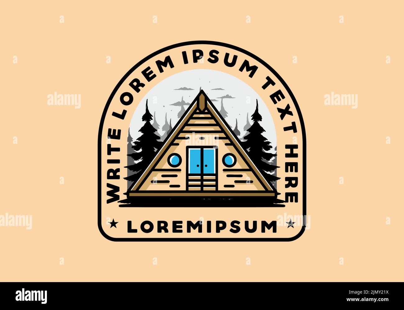 Illustration design of a triangle wood cabin Stock Vector Image & Art ...