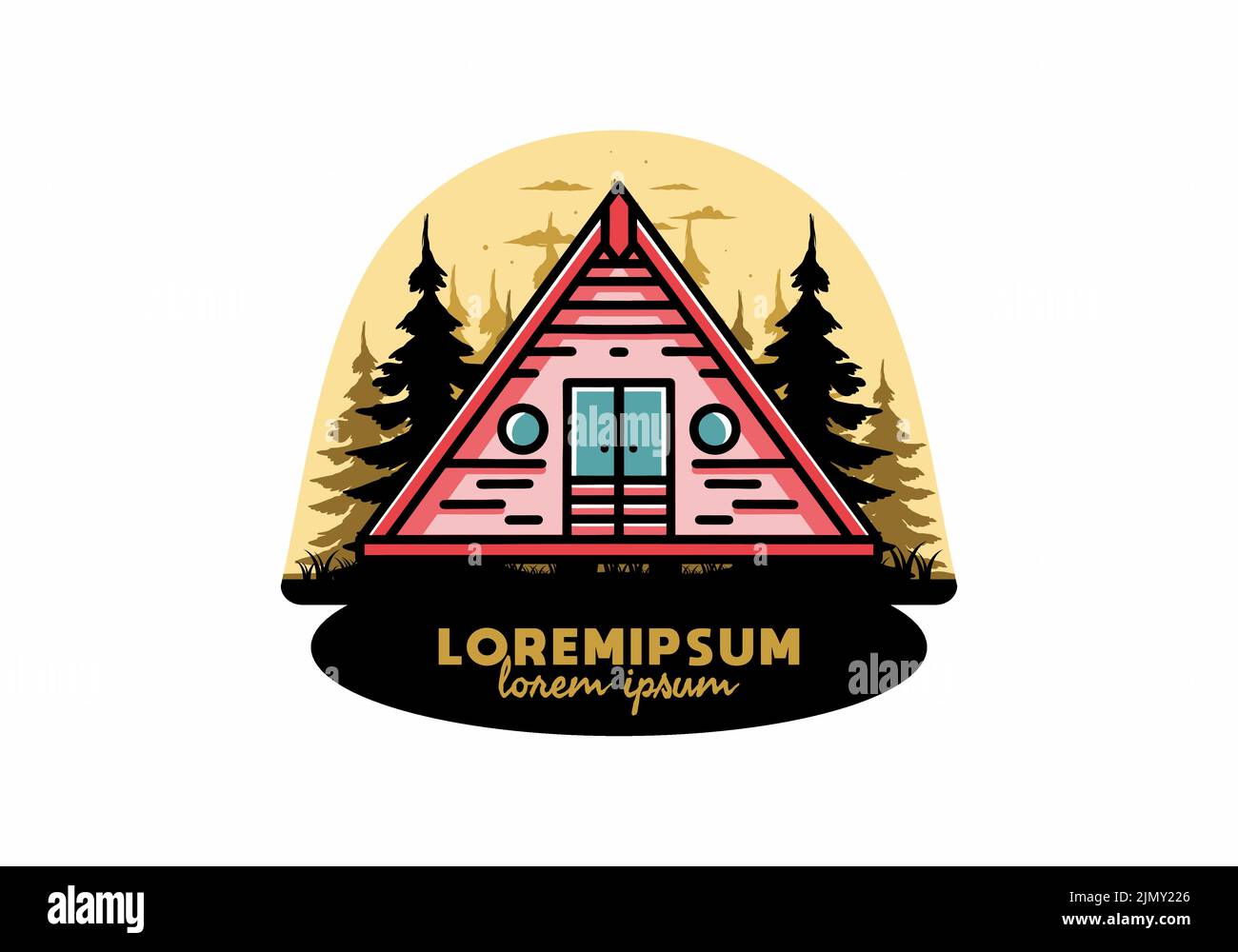 Illustration design of a triangle wood cabin Stock Vector Image & Art ...