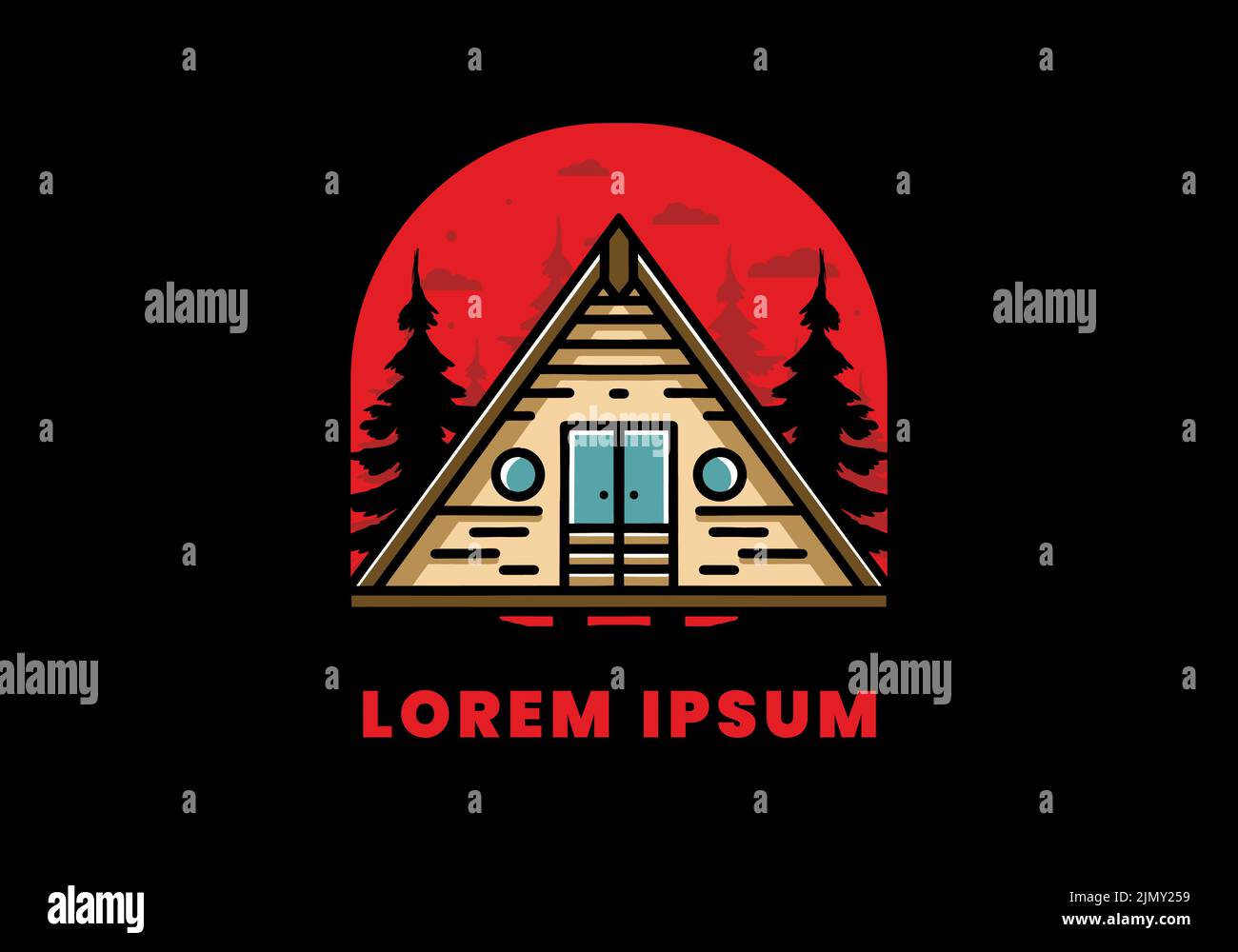Illustration design of a triangle wood cabin Stock Vector Image & Art ...