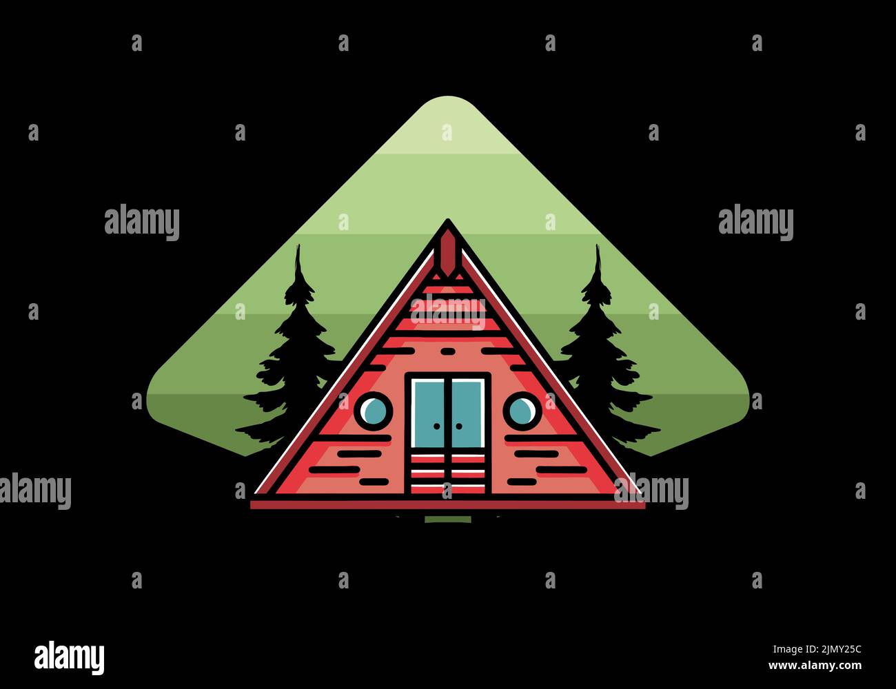 Illustration design of a triangle wood cabin Stock Vector Image & Art ...