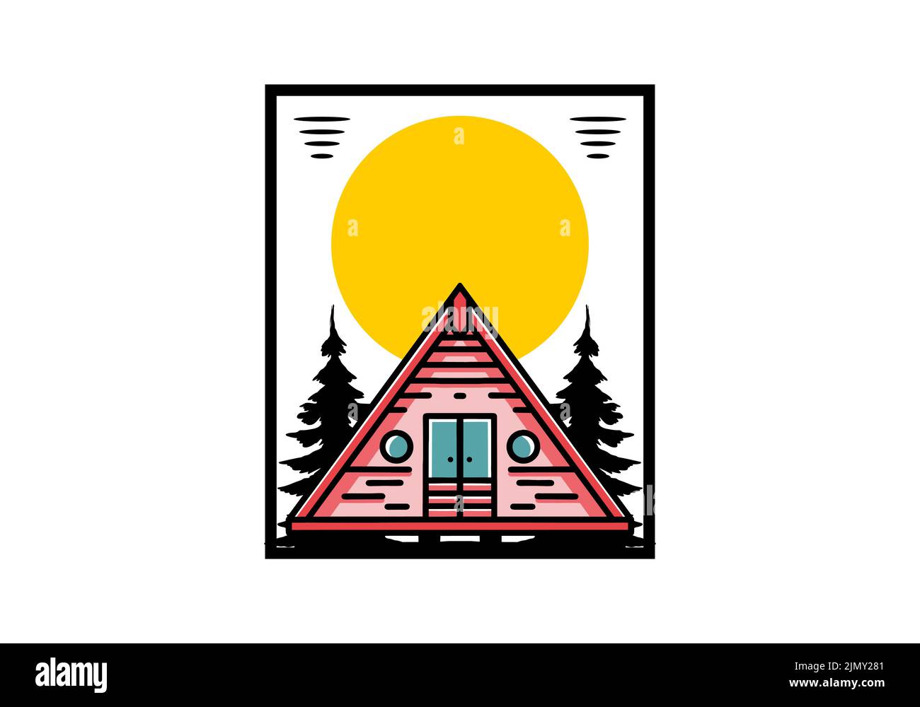 Illustration design of a triangle wood cabin Stock Vector Image & Art ...