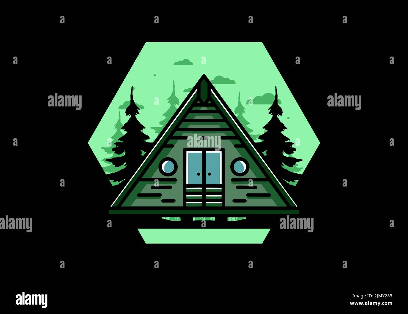 Illustration design of a triangle wood cabin Stock Vector Image & Art ...