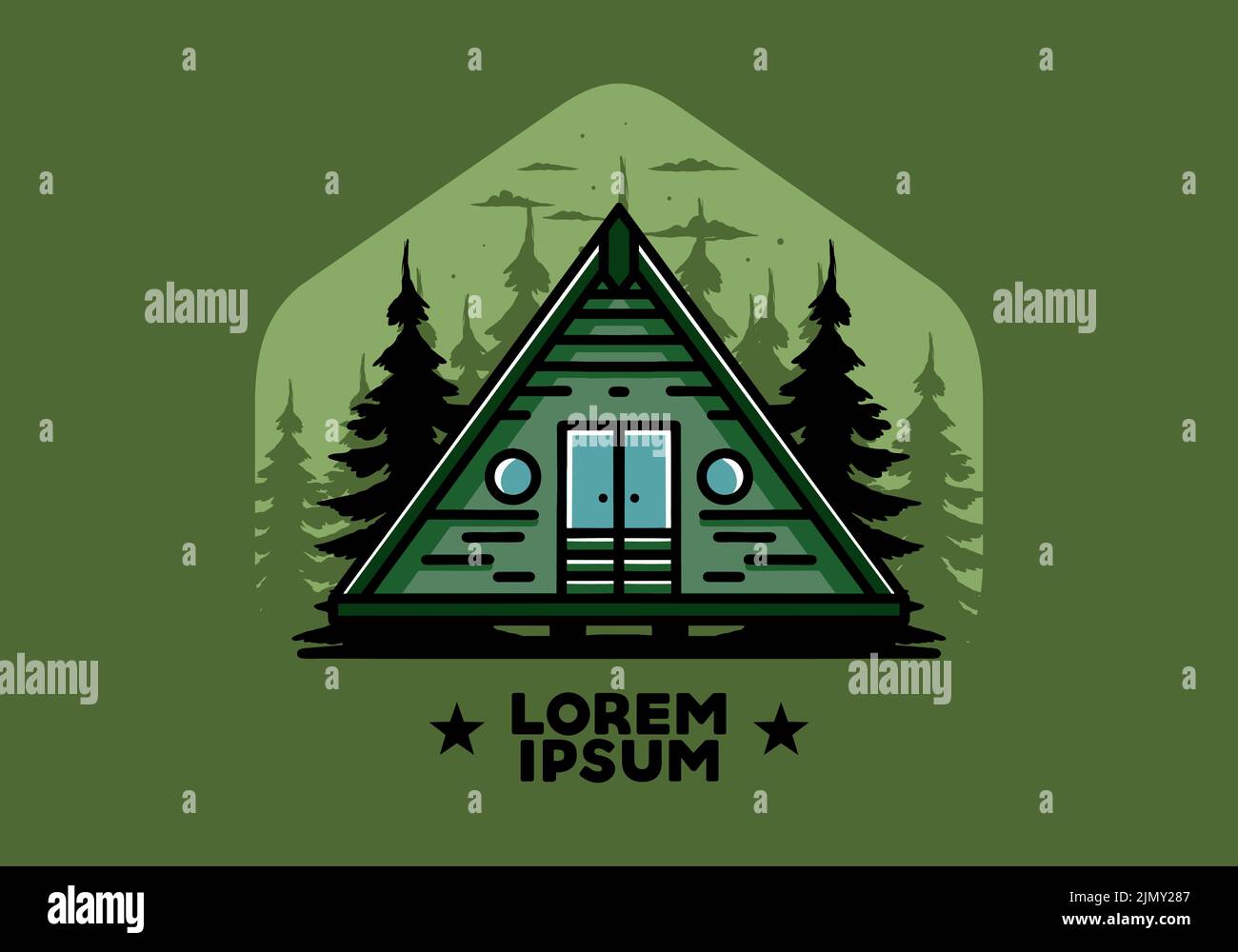 Illustration design of a triangle wood cabin Stock Vector Image & Art ...