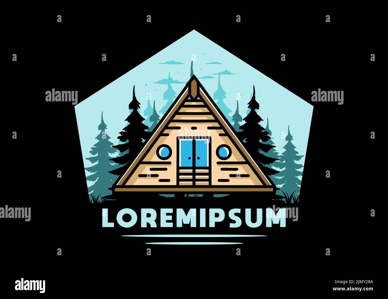 Illustration design of a triangle wood cabin Stock Vector Image & Art ...