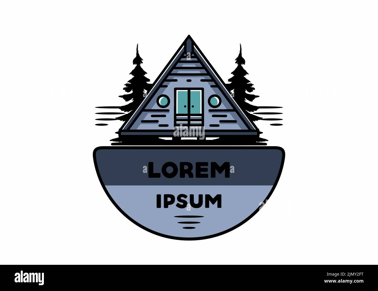 Illustration design of a triangle wood cabin Stock Vector Image & Art ...