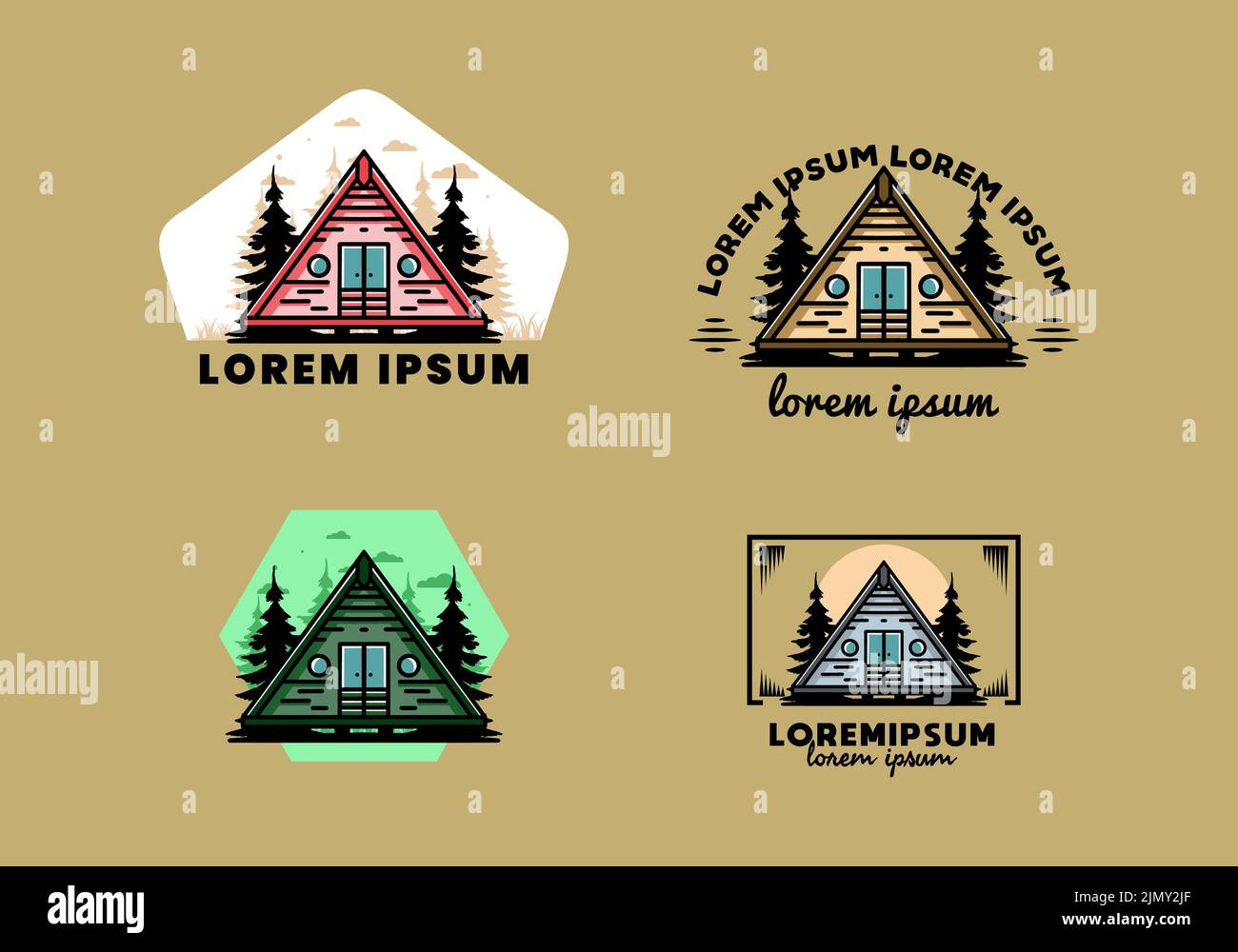 Illustration design of a triangle wood cabin Stock Vector Image & Art ...