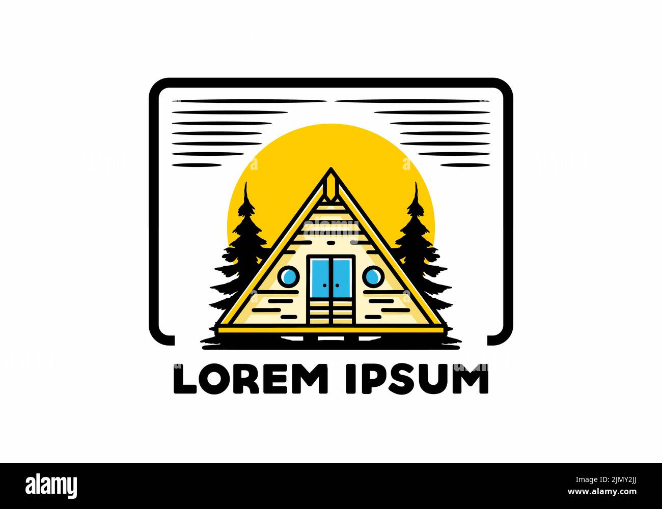 Illustration design of a triangle wood cabin Stock Vector Image & Art ...
