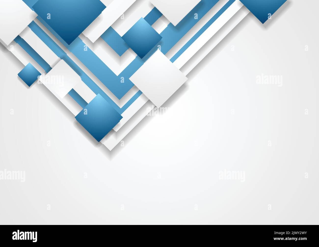 Blue and grey abstract tech squares concept vector background Stock ...