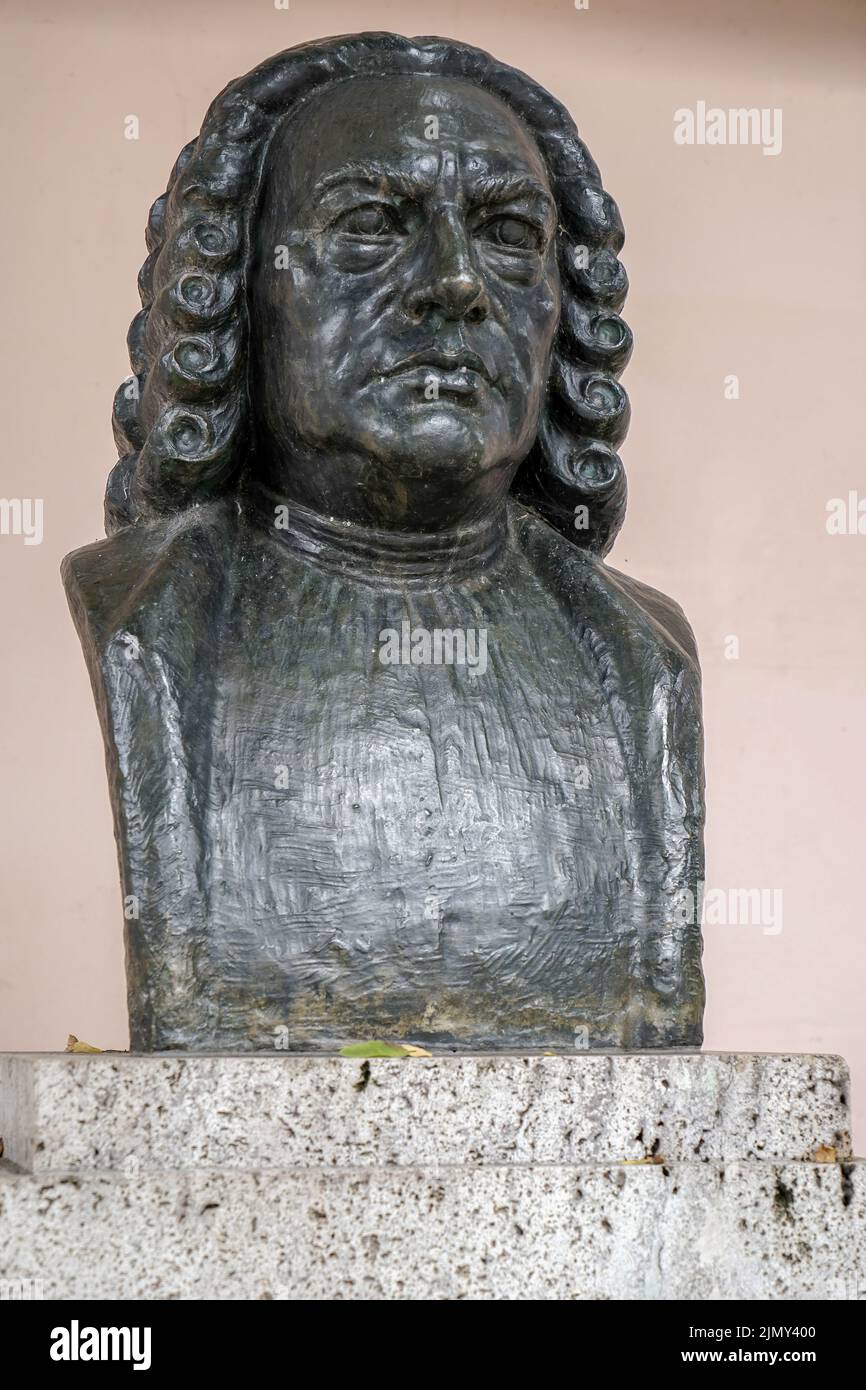 Weimar, Germany, 2014. Bust of Johann Sebastian Bach in Weimar Germany ...