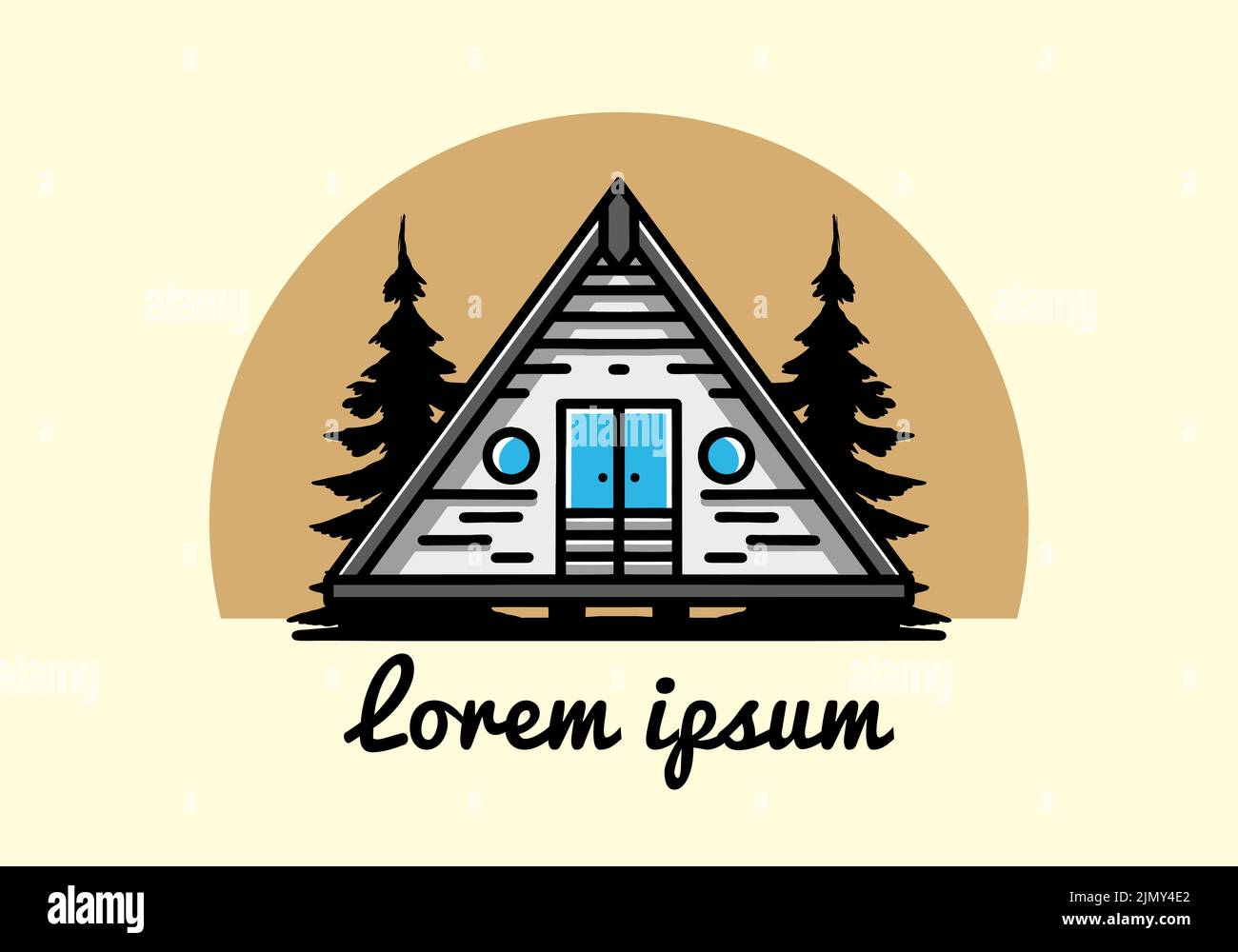 Illustration design of a triangle wood cabin Stock Vector Image & Art ...