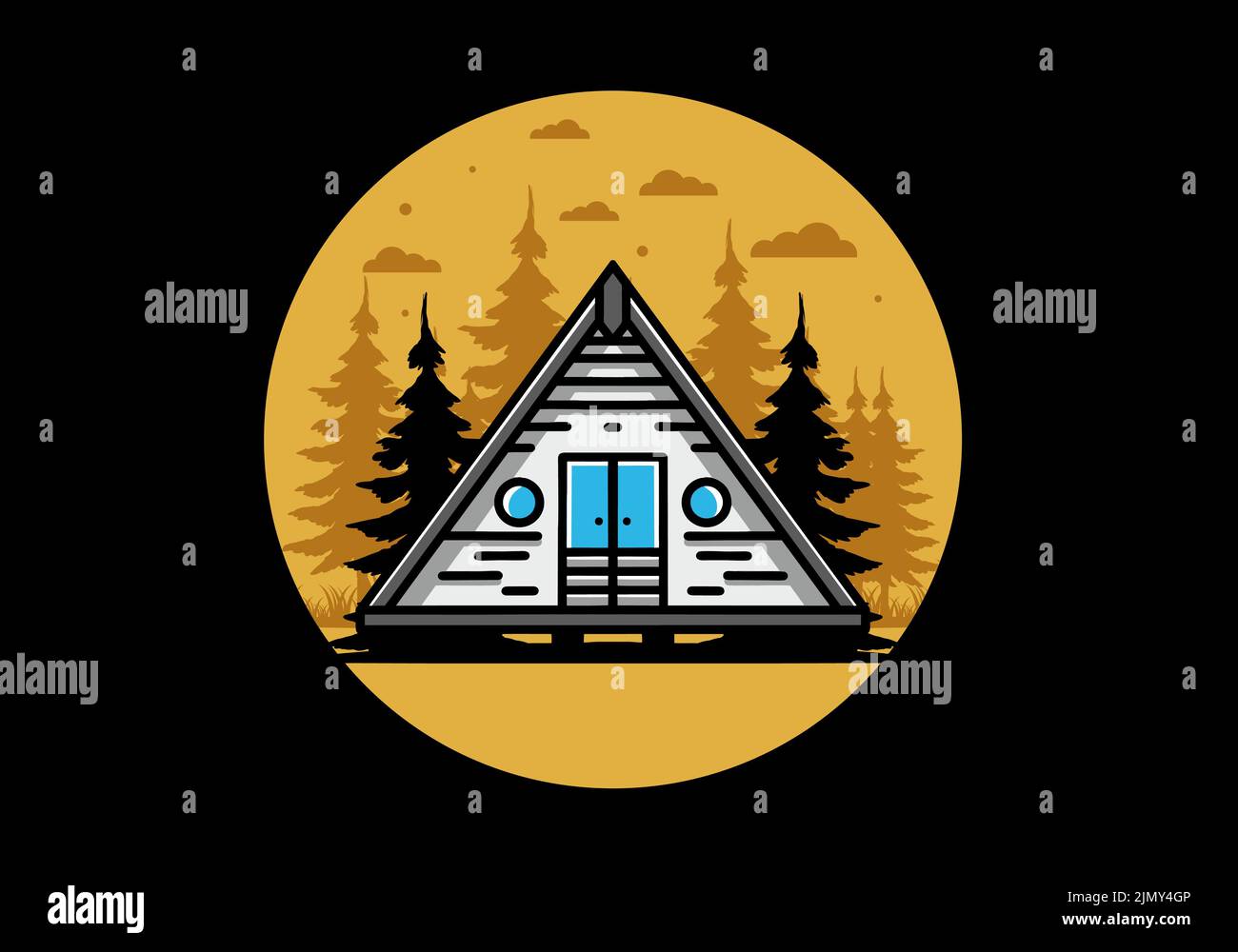 Illustration design of a triangle wood cabin Stock Vector Image & Art ...