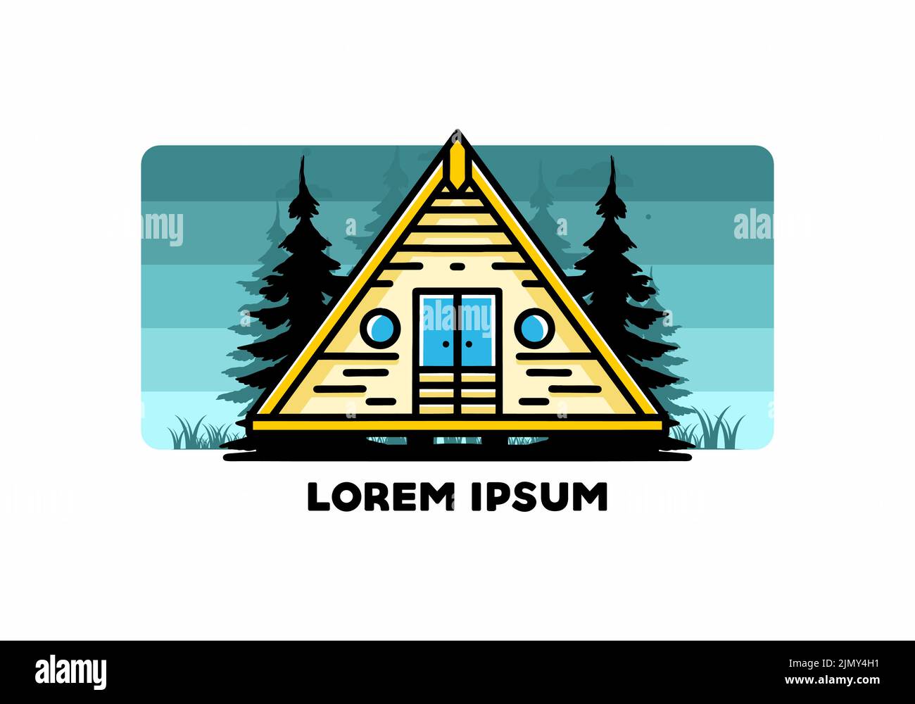 Illustration design of a triangle wood cabin Stock Vector Image & Art ...