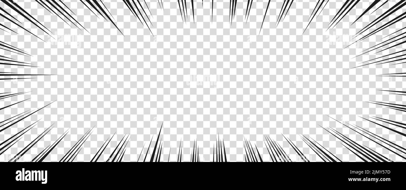 Manga comic effect on transparent background. Radial lines for comic ...