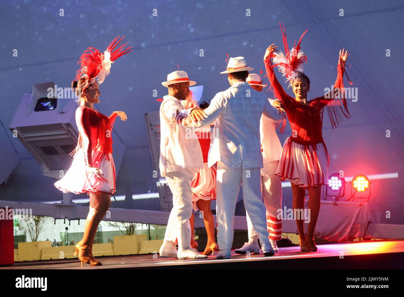 Dubai, UAE - November 30, 2021: Expo 2020. National dances in pavilion ...