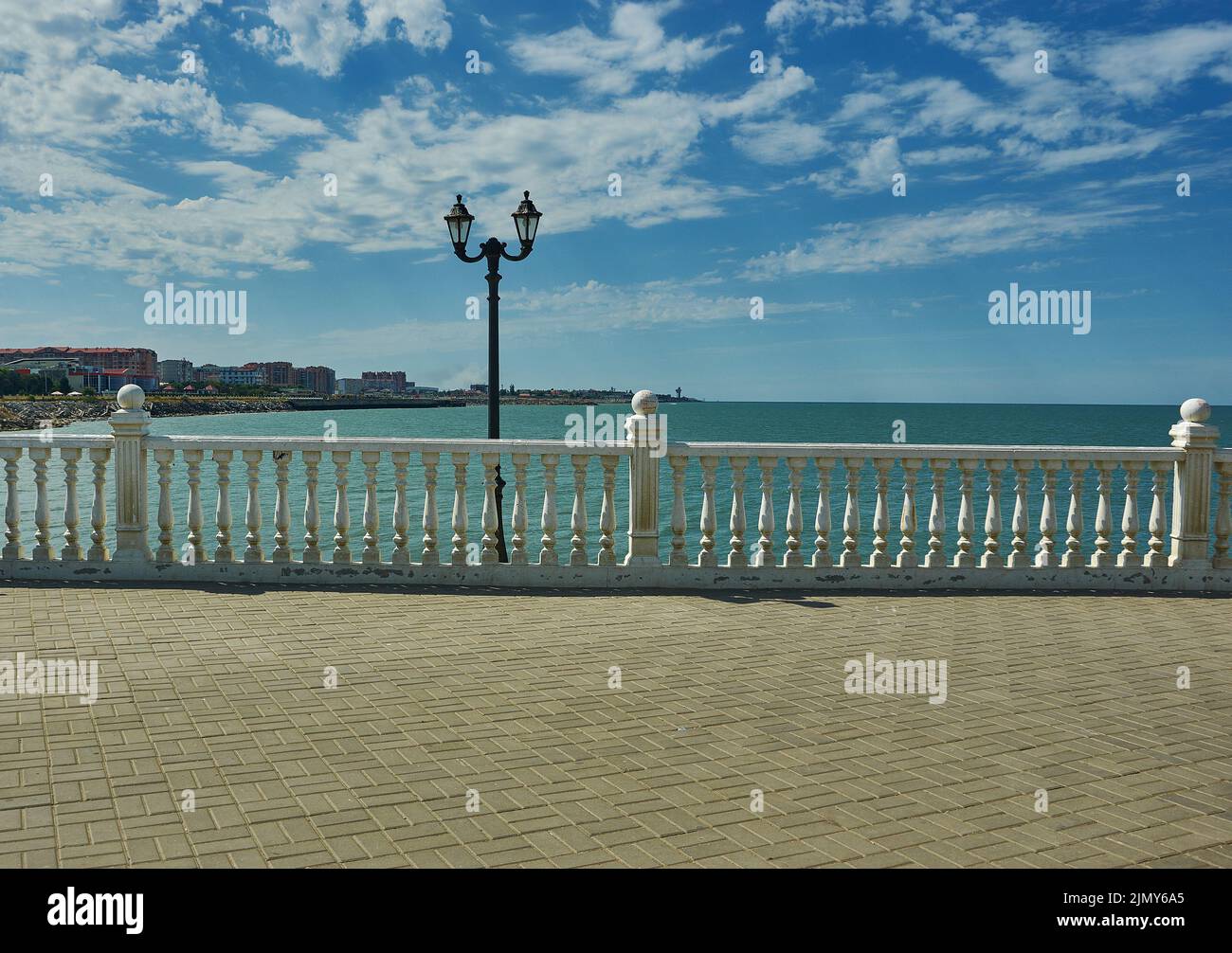 seafront Kaspiysk, city in the Republic of Dagestan, Russia, located on ...