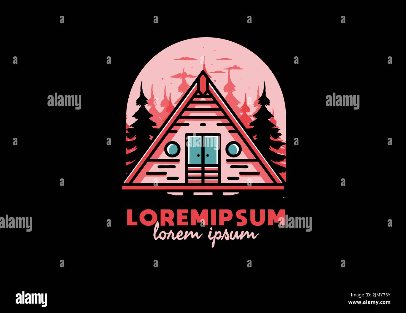Illustration design of a triangle wood cabin Stock Vector Image & Art ...