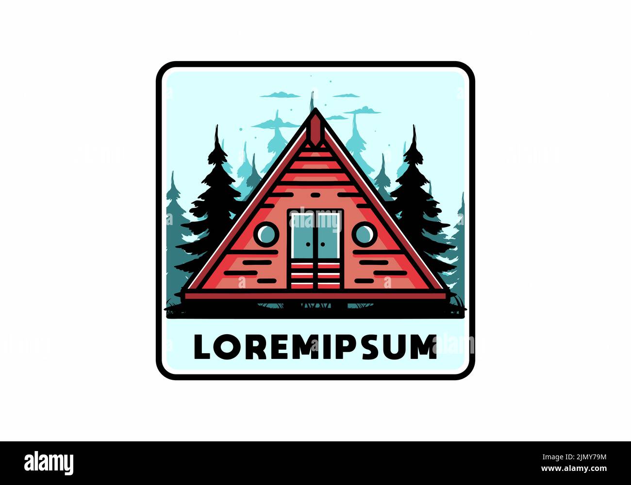 Illustration design of a triangle wood cabin Stock Vector Image & Art ...