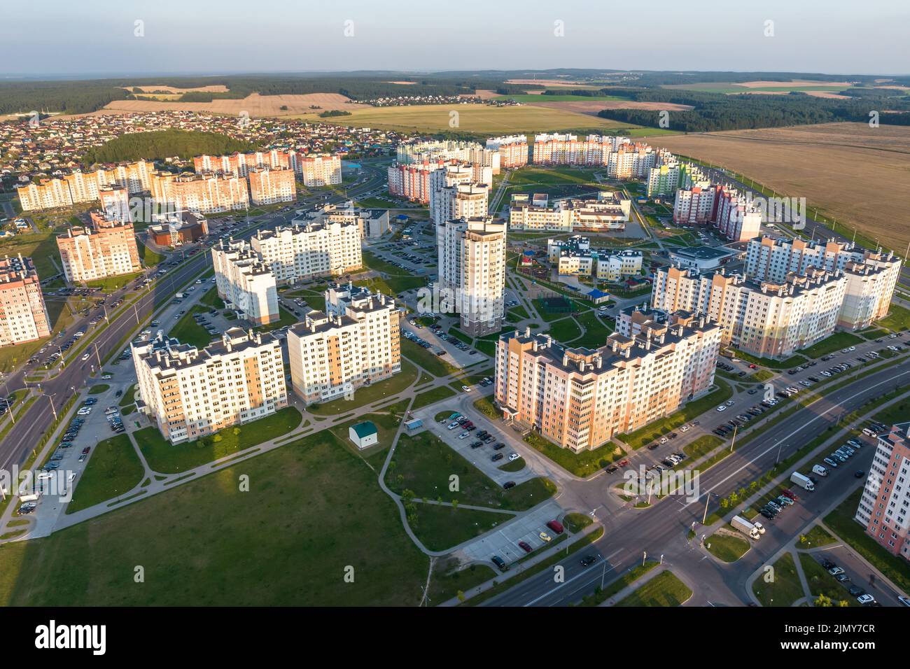 panoramic view of the residential area of high-rise buildings Stock ...