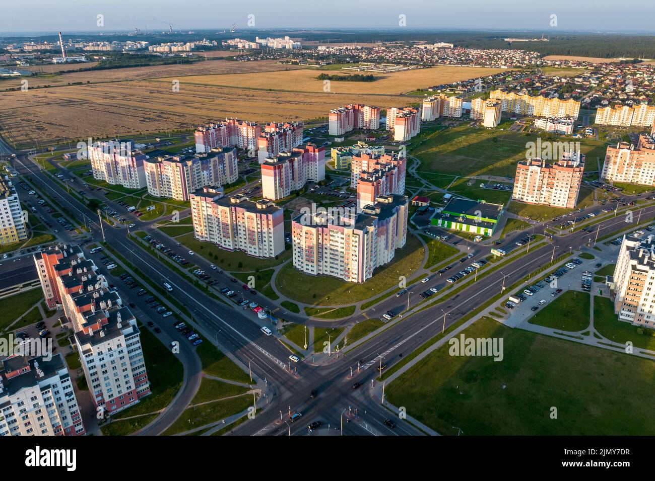 panoramic view of the residential area of high-rise buildings Stock ...