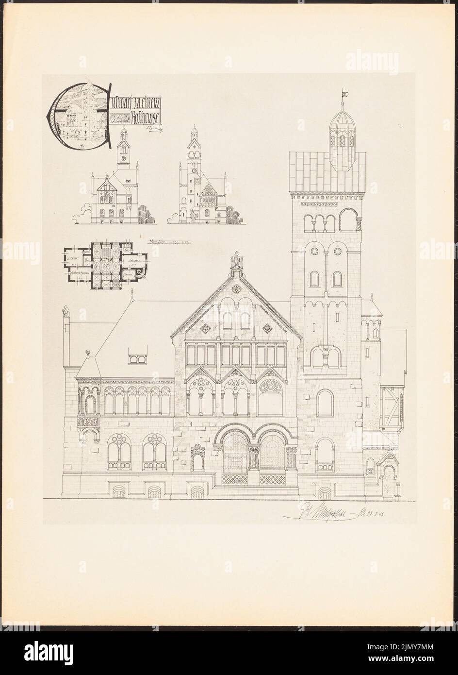 Schmitz Eduard, town hall. (From: Prints of seminar works by the Royal ...