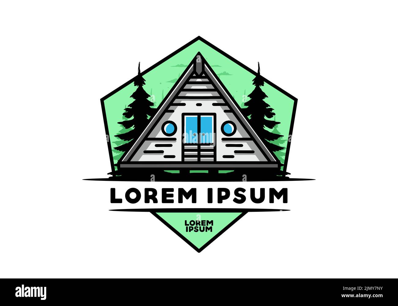 Illustration design of a triangle wood cabin Stock Vector Image & Art ...