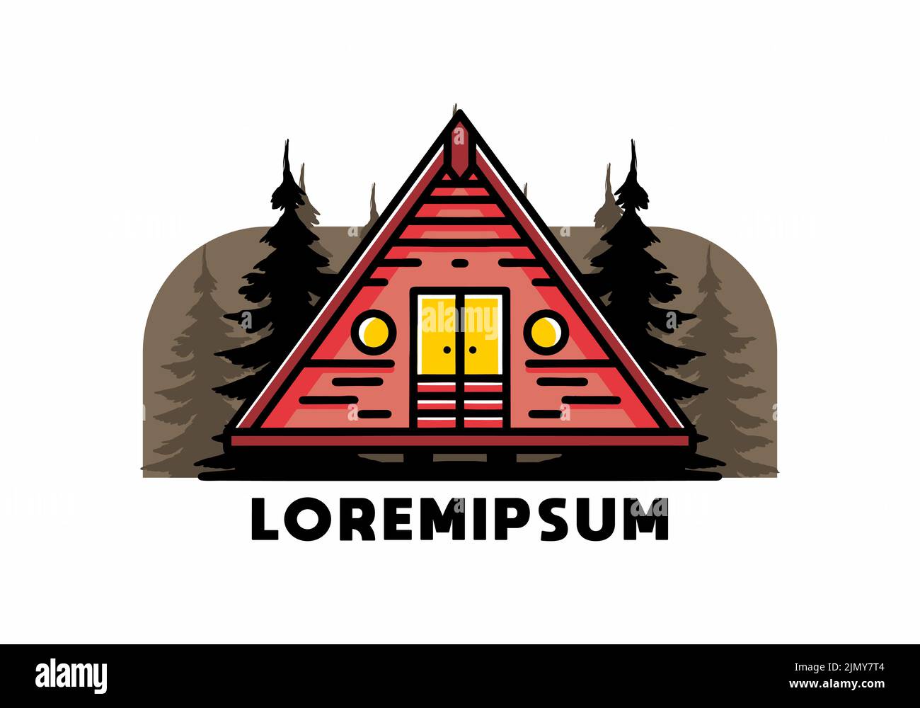 Illustration design of a triangle wood cabin Stock Vector Image & Art ...