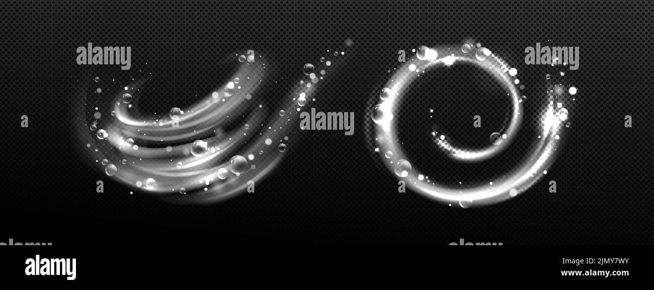 Clean detergent wave and soap swirl, light effect with bubbles and ...
