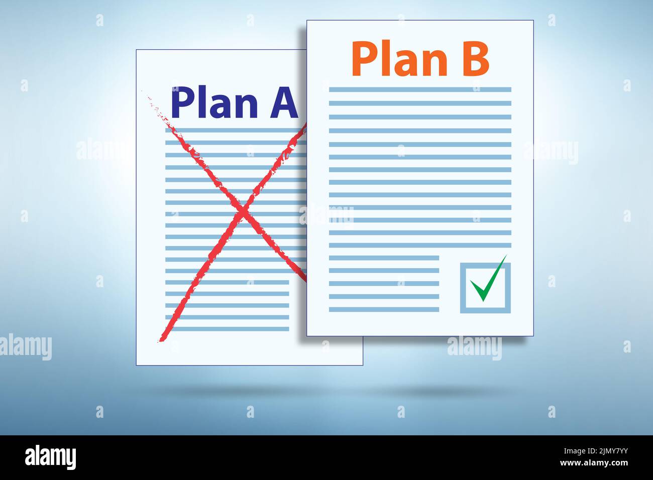 Concept of choosing between Plan A or Plan B Stock Photo - Alamy
