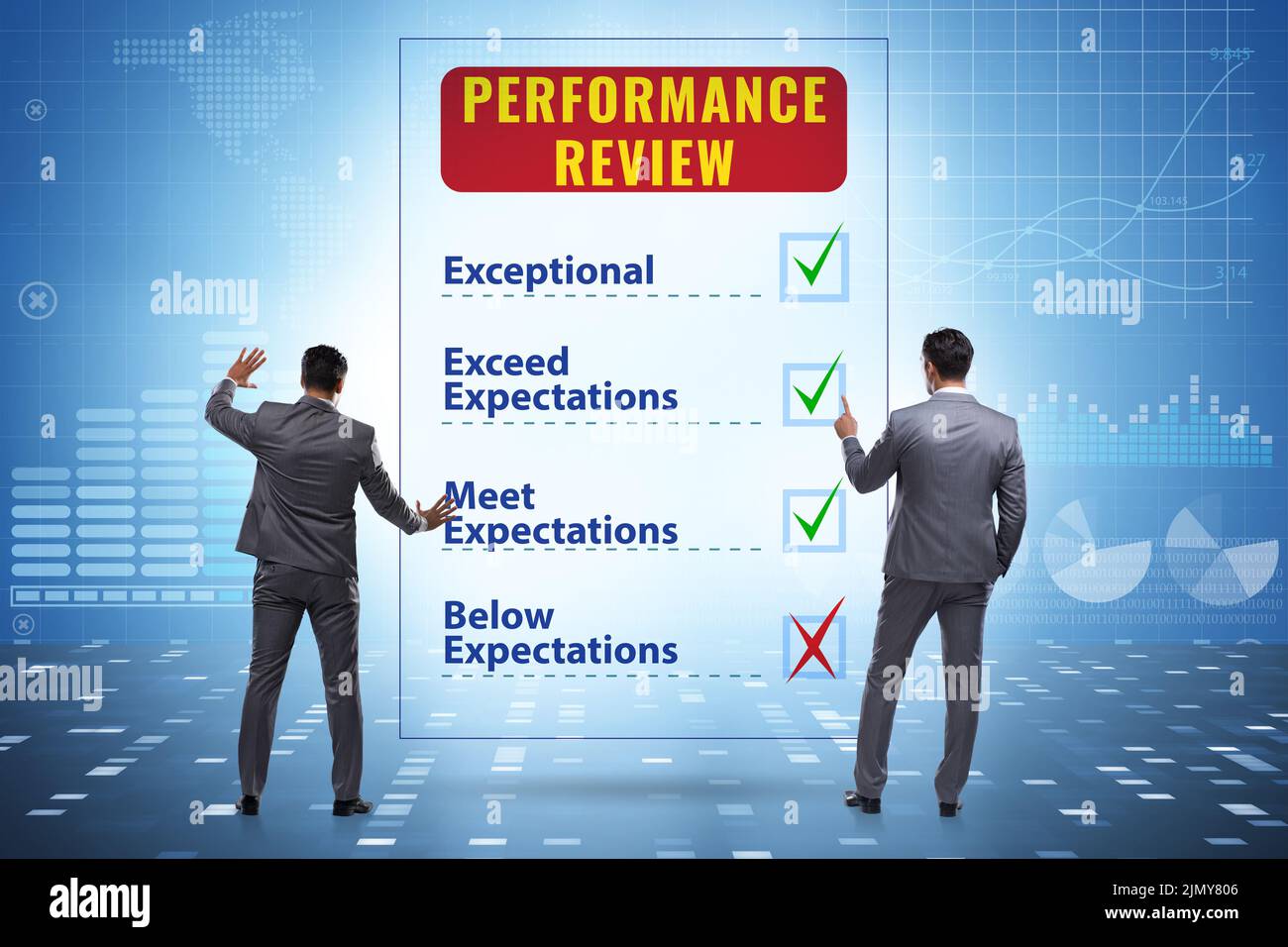 Employee annual performance review concept Stock Photo - Alamy