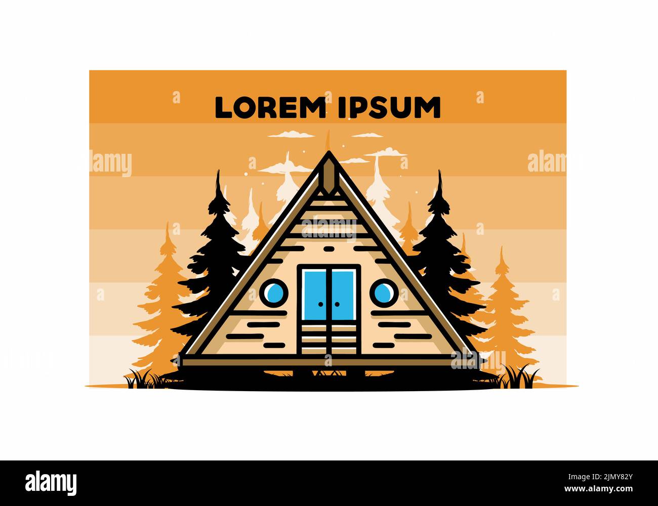 Illustration design of a triangle wood cabin Stock Vector Image & Art ...