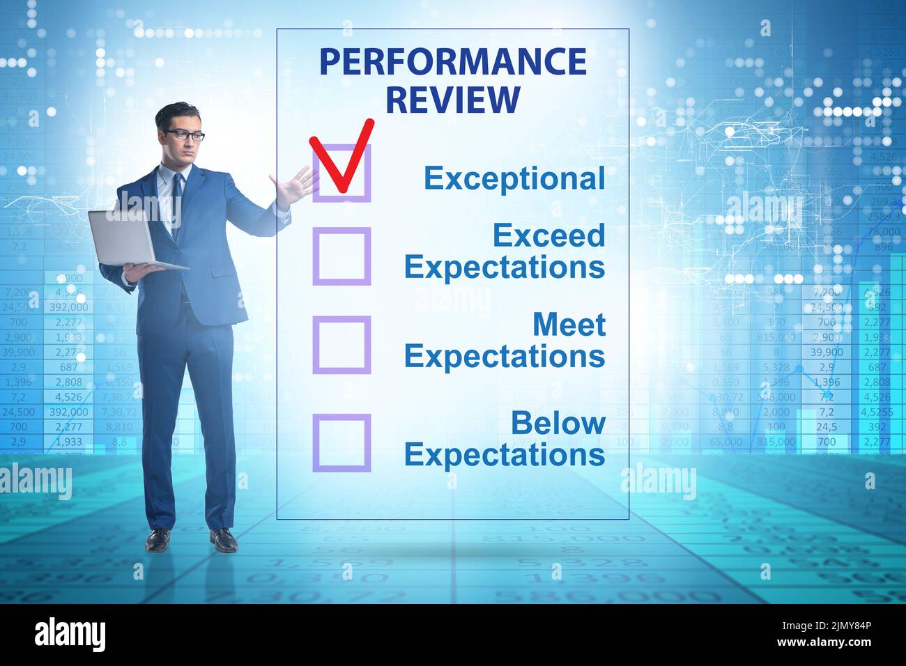 Employee annual performance review concept Stock Photo - Alamy