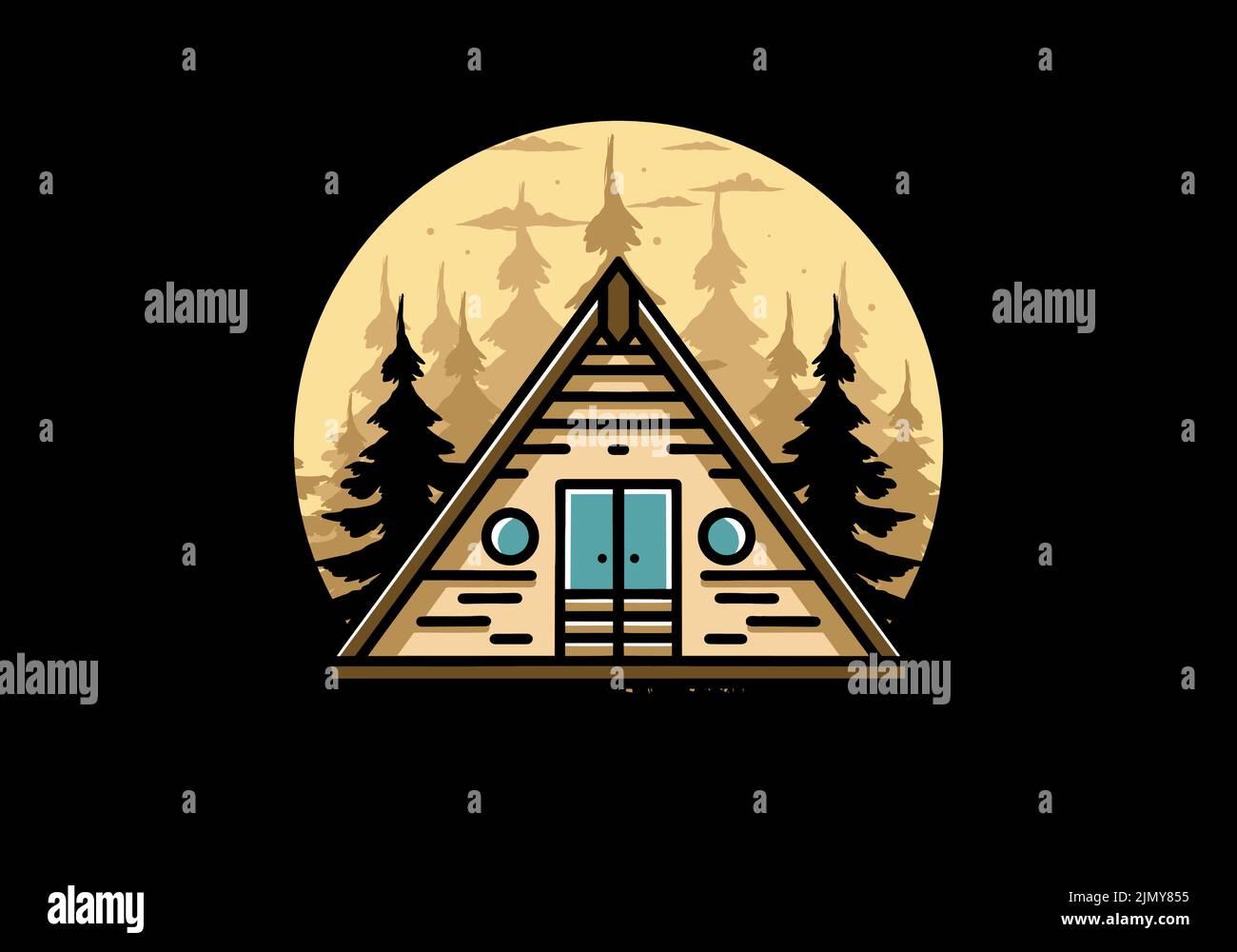 Illustration design of a triangle wood cabin Stock Vector Image & Art ...