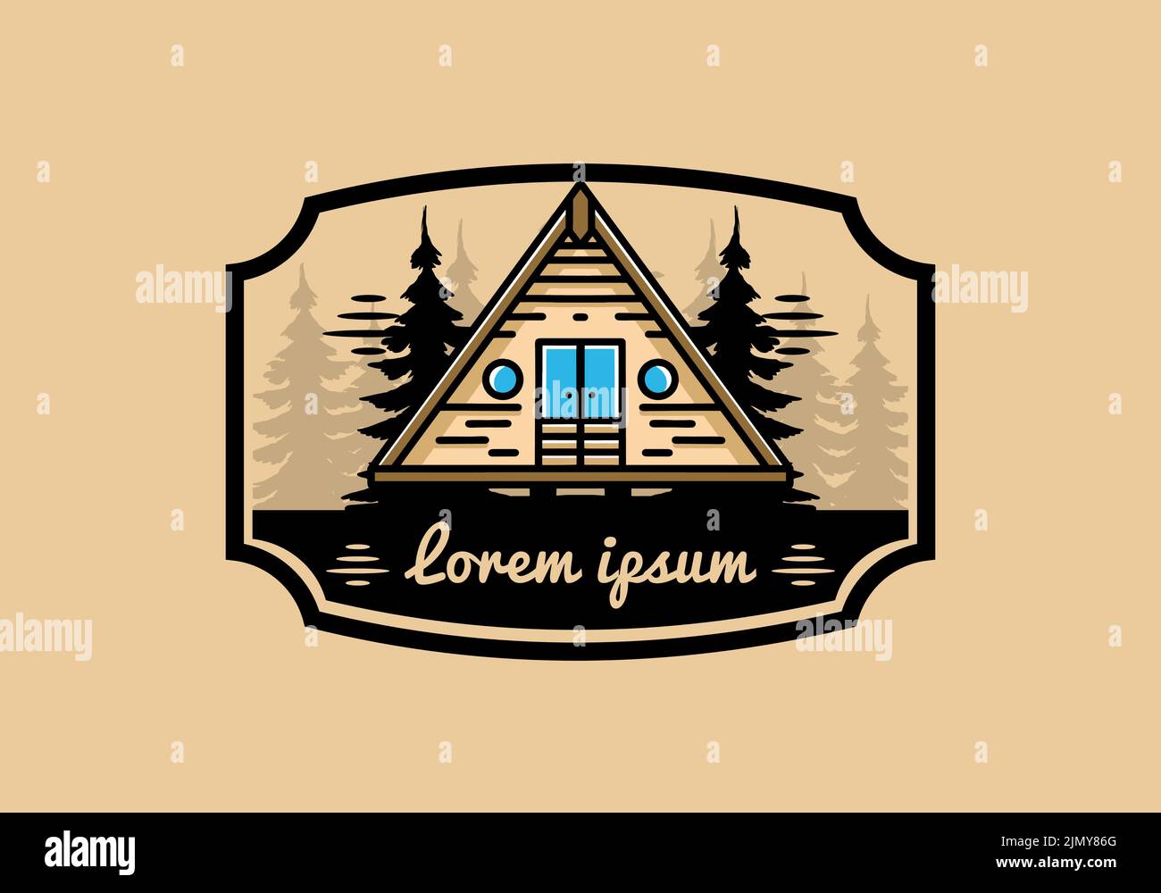 Illustration design of a triangle wood cabin Stock Vector Image & Art ...