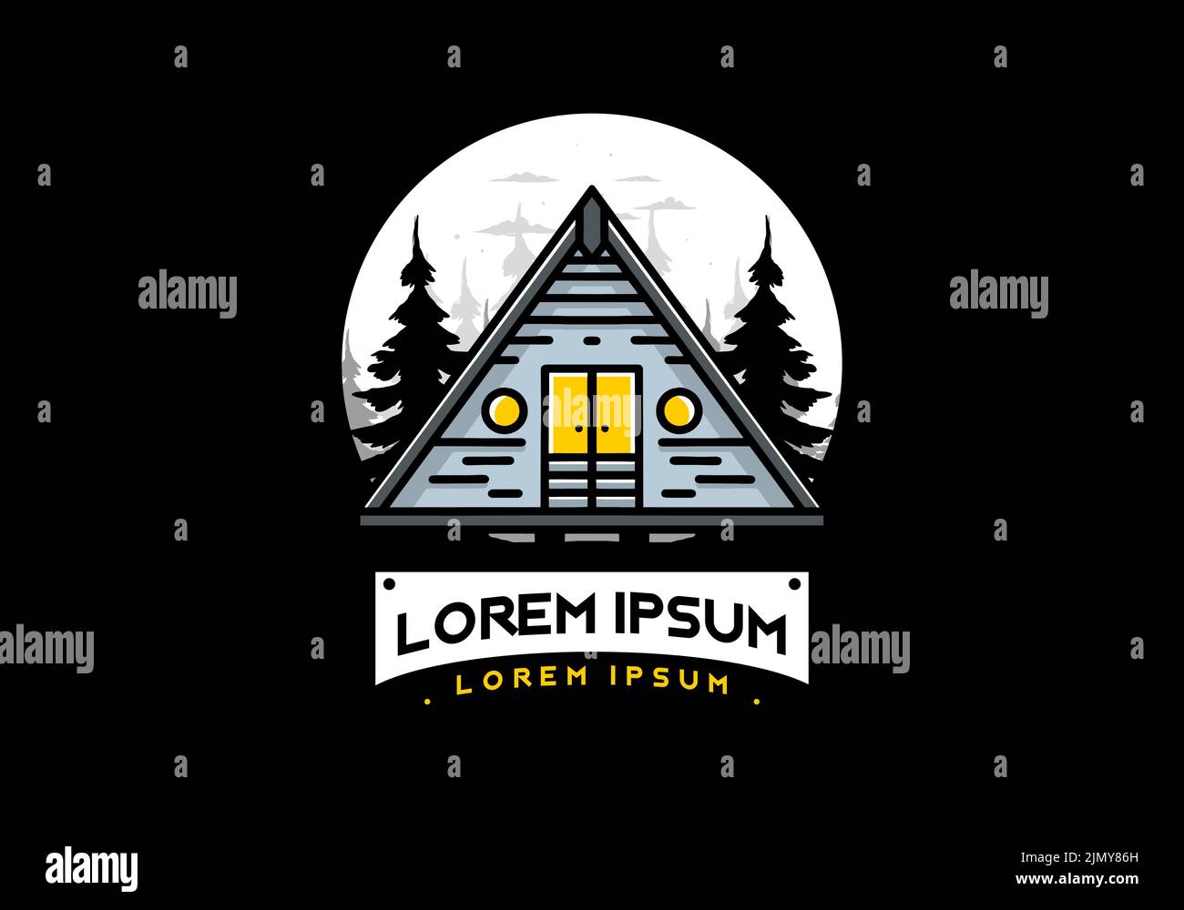 Illustration design of a triangle wood cabin Stock Vector Image & Art ...
