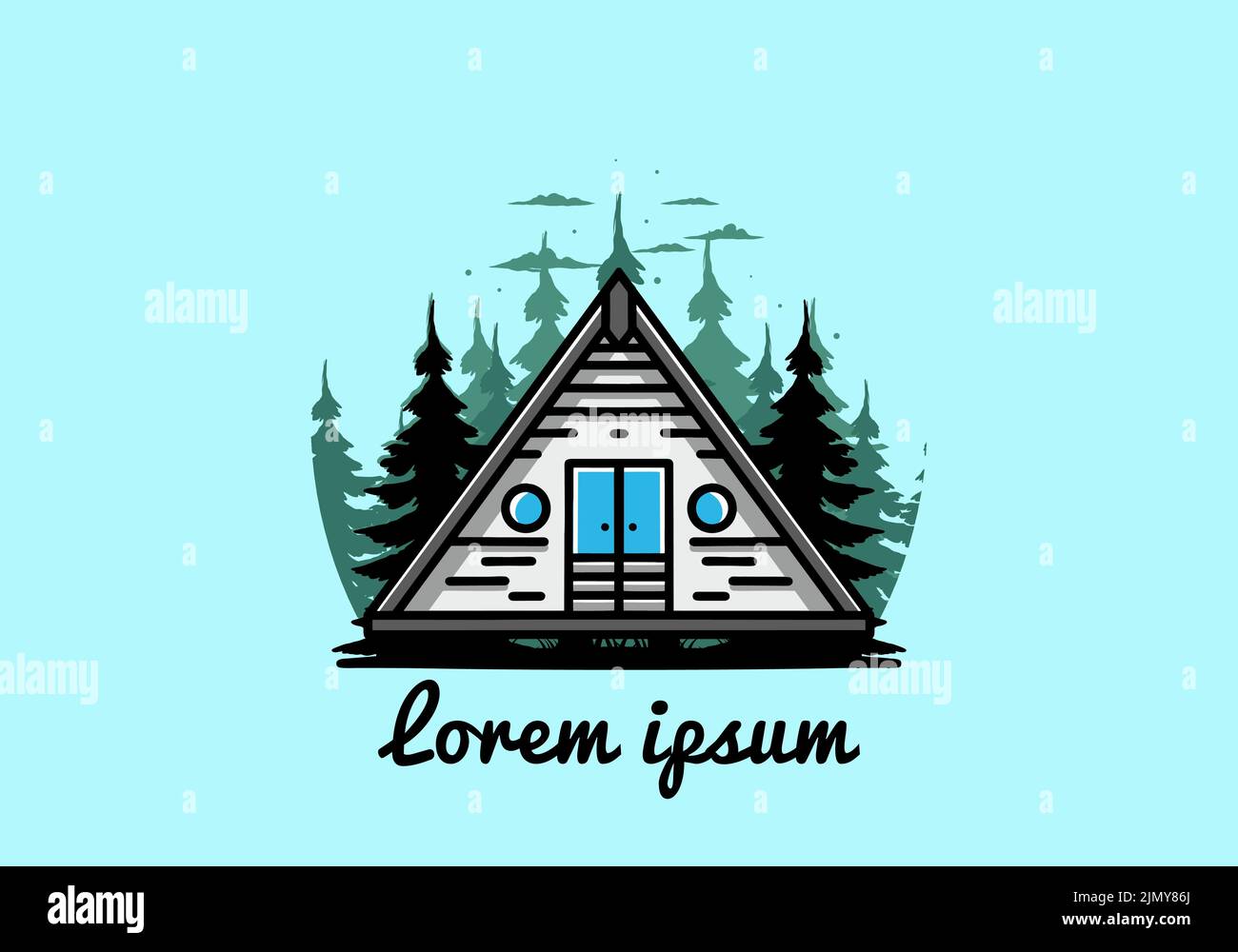 Illustration design of a triangle wood cabin Stock Vector Image & Art ...