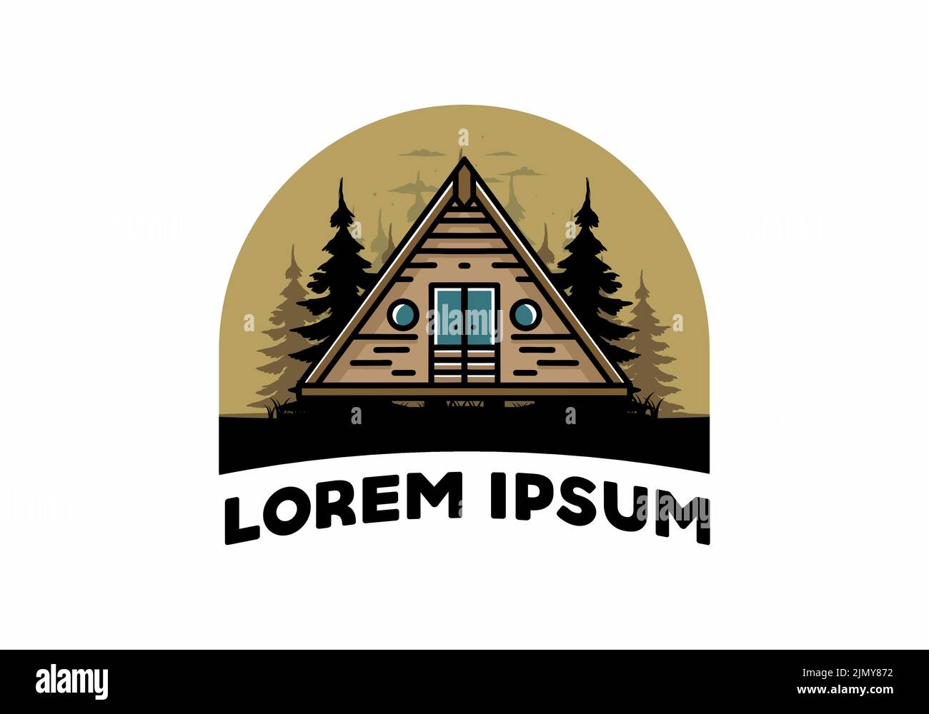 Illustration design of a triangle wood cabin Stock Vector Image & Art ...