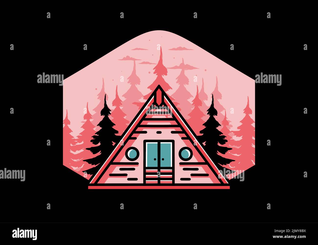 Illustration design of a triangle wood cabin Stock Vector Image & Art ...