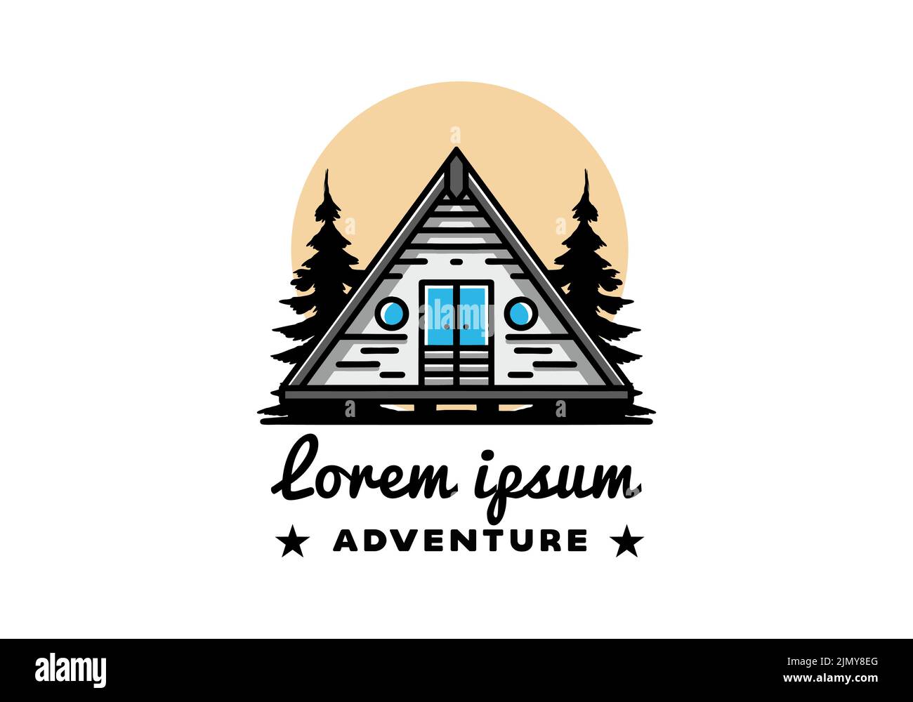 Illustration design of a triangle wood cabin Stock Vector Image & Art ...