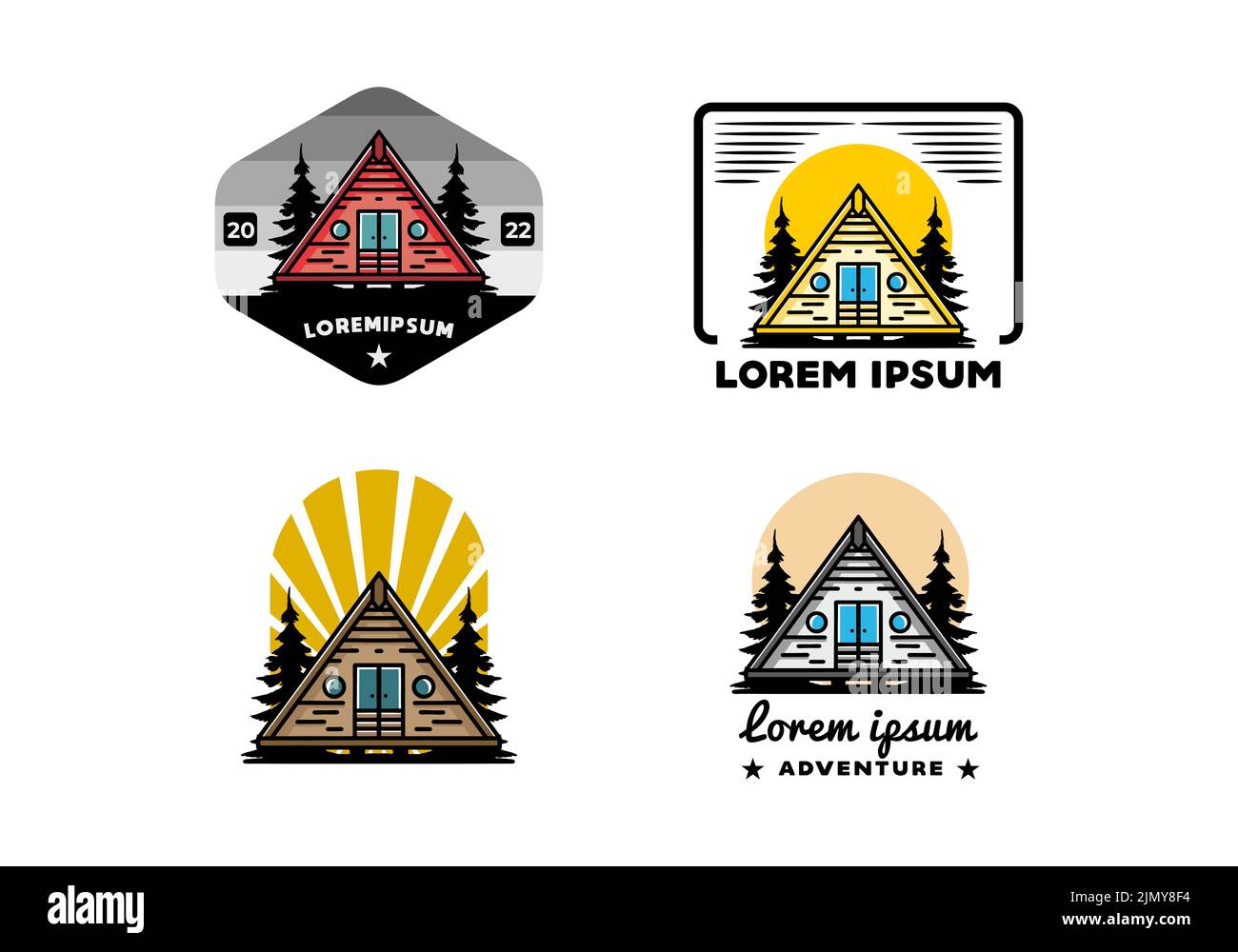 Illustration design of a triangle wood cabin Stock Vector Image & Art ...